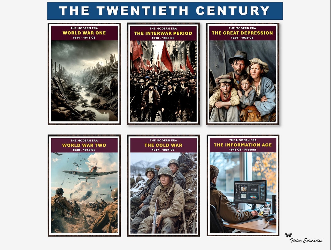 Twentieth Century History Poster Set, History Eras and Periods ...
