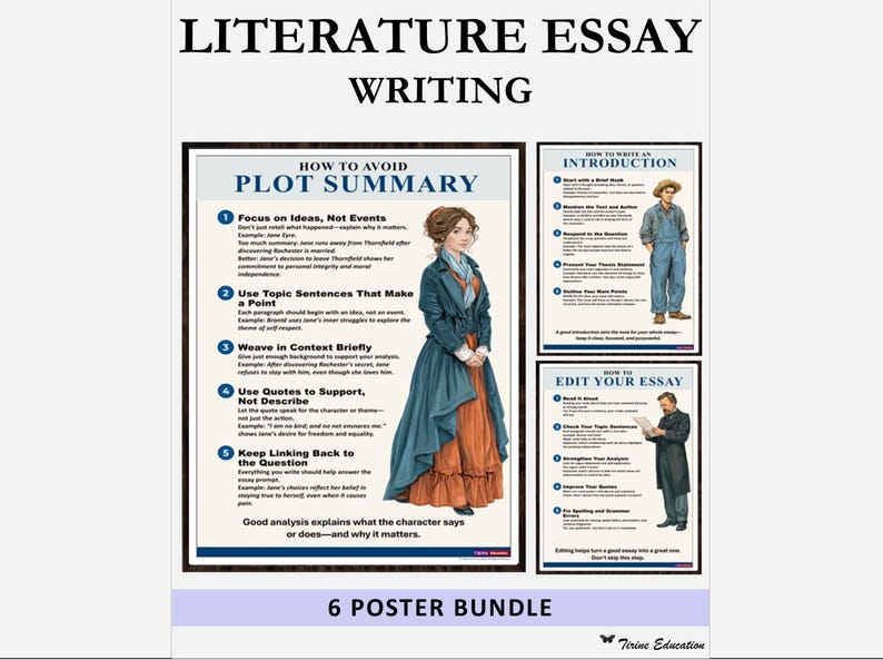 Writing a Literature Essay: 6-poster Set, English Classroom Decor - Etsy