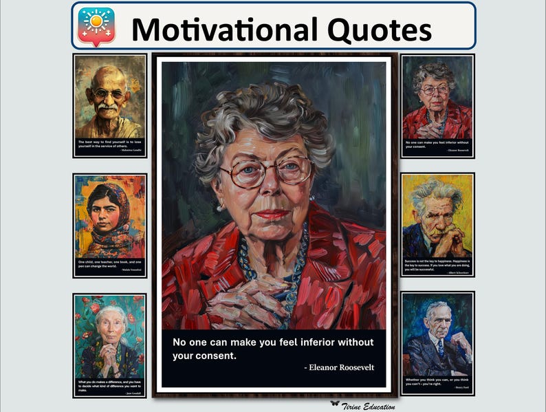 Inspirational Leaders Quote Posters: Classroom Motivational Art ...
