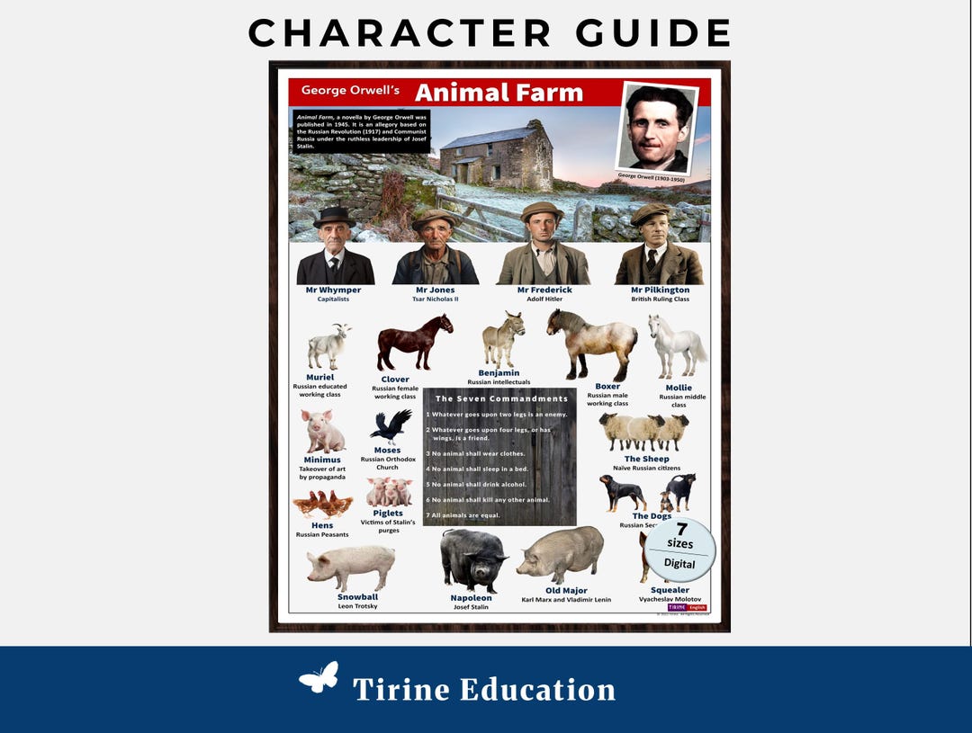Animal Farm Character Guide Poster | 19 Key Characters for English ...