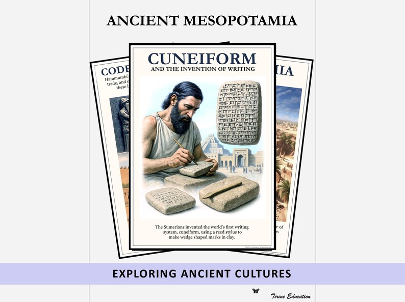 History Classroom Posters, Ancient Mesopotamia, Illustrated Display for ...