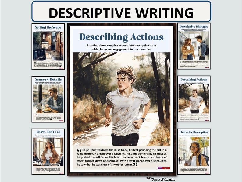 Descriptive Writing, Writing Skills, Poster Set, English Classroom ...
