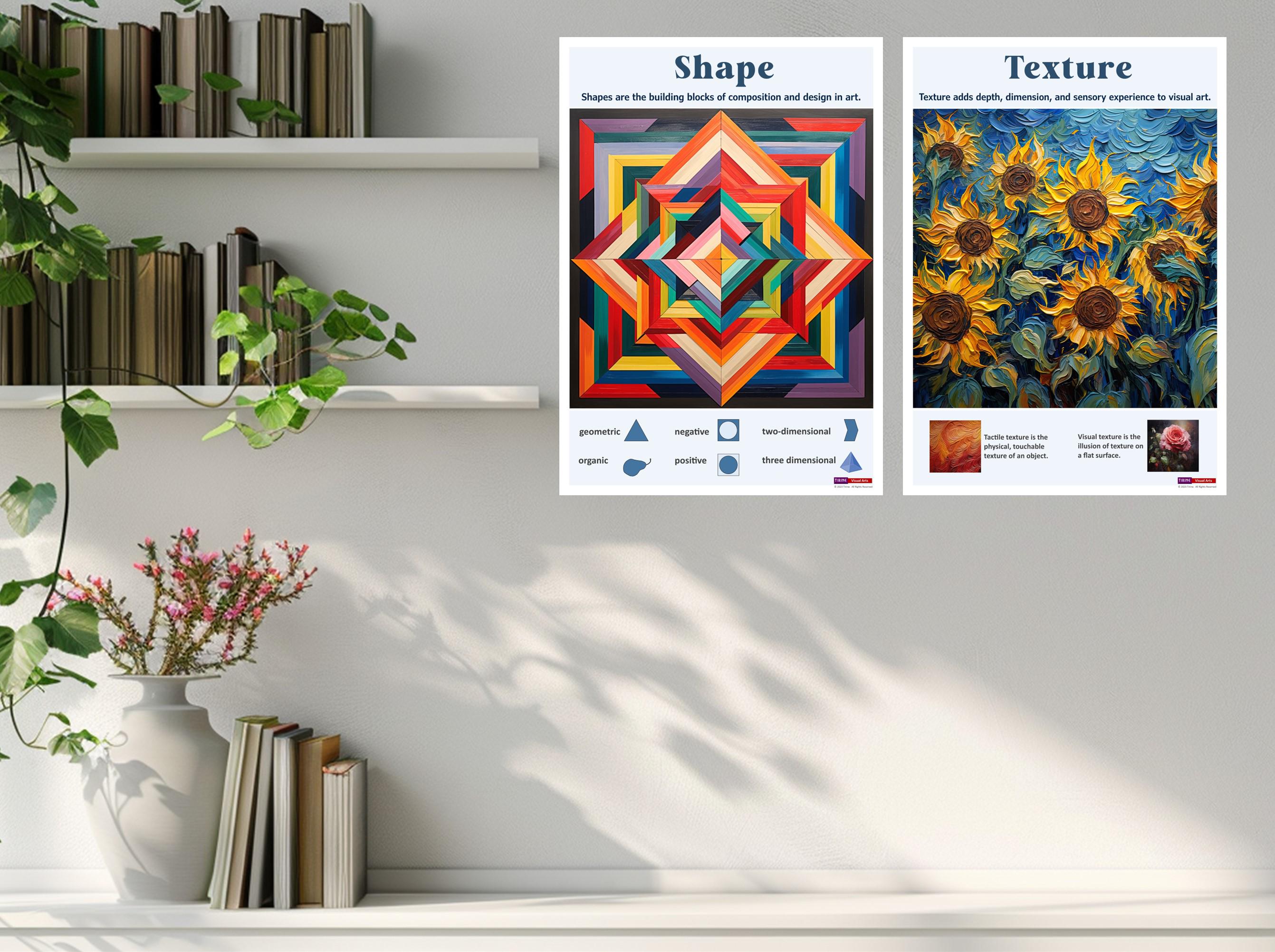 Art Classroom Poster Bundle, Visual Arts, Basic Visual Arts Concepts ...