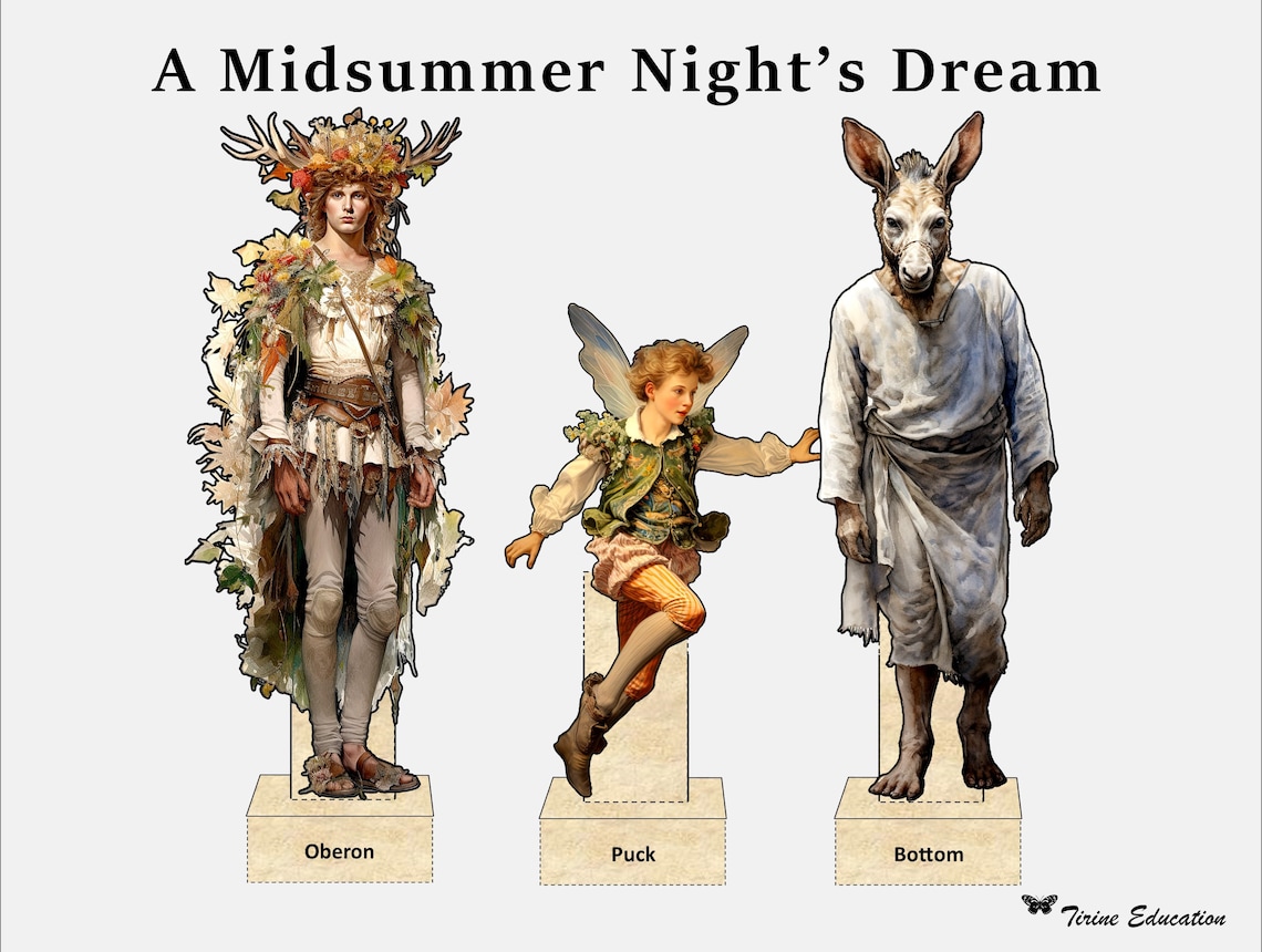 A Midsummer Night's Dream Paper Craft Figures, William Shakespeare, 11 ...