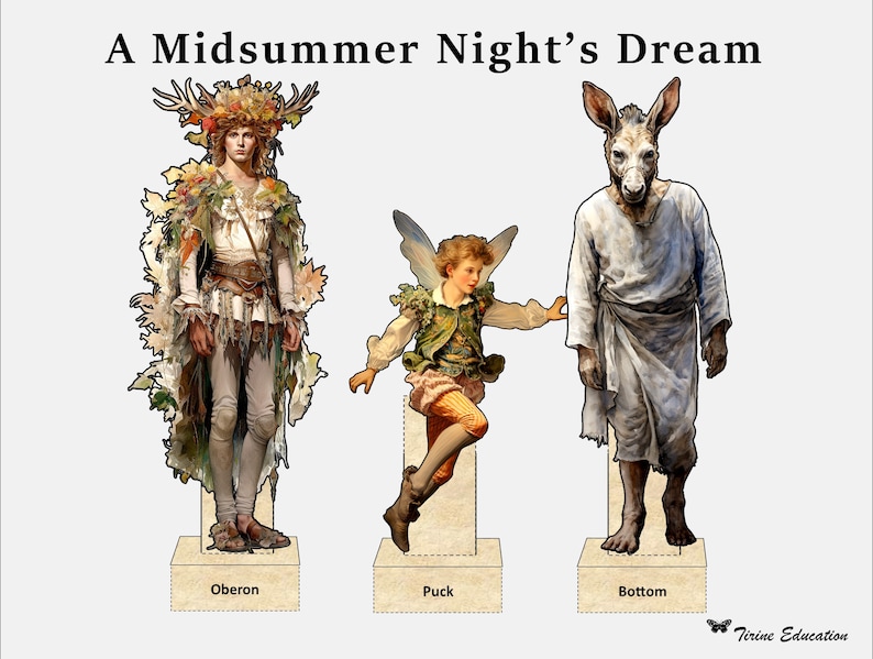 A Midsummer Night's Dream Paper Craft Figures, William Shakespeare, 11 ...