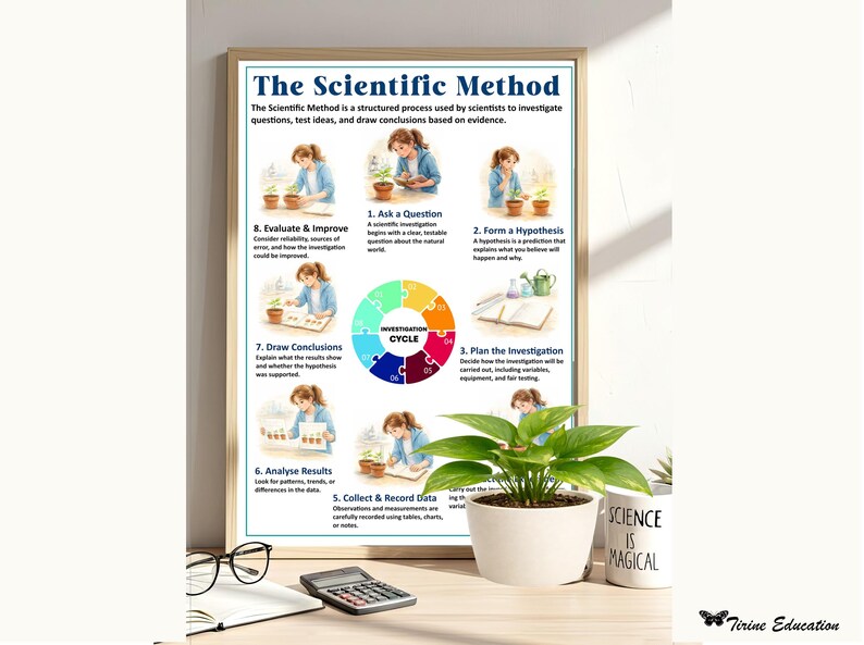 The Scientific Method Poster, Science, Investigation Cycle, Middle ...