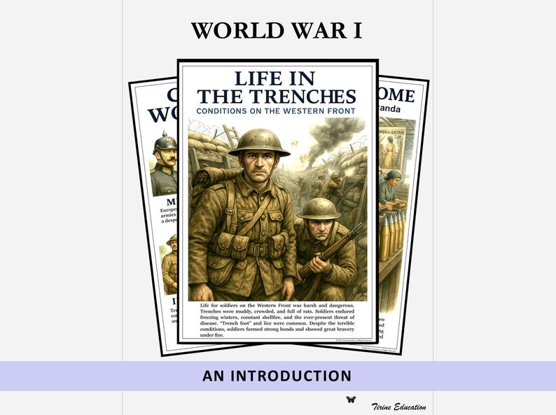 History Classroom Posters, an Introduction to World War One Illustrated ...