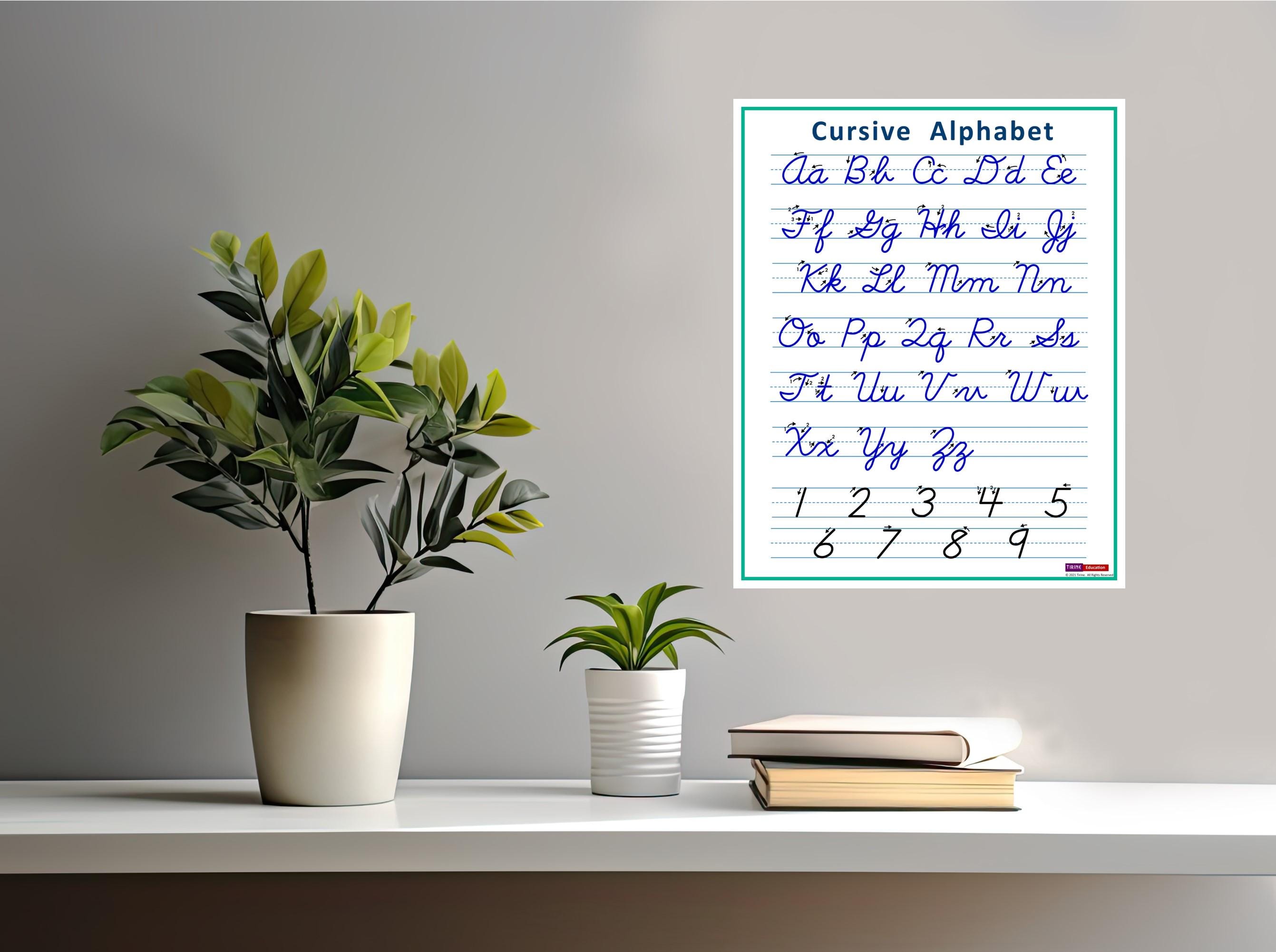 Cursive Alphabet & Numbers Chart: Perfect for Classrooms or Home ...