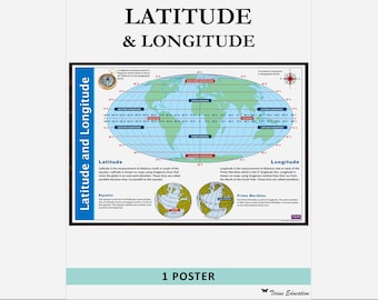 Latitude & Longitude Anchor Chart - Etsy UK