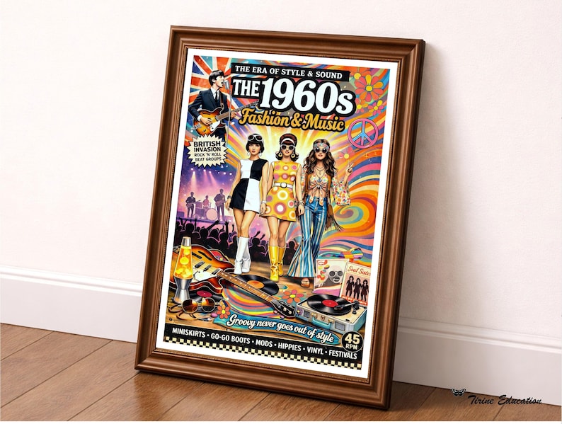 History Poster, 1960s, Printable Wall Art, Pop Culture Print, Vintage ...