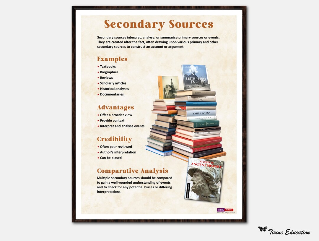 Secondary Sources History Poster History Sources Educational - Etsy Secondary Sources History Poster History Sources Educational - Etsy