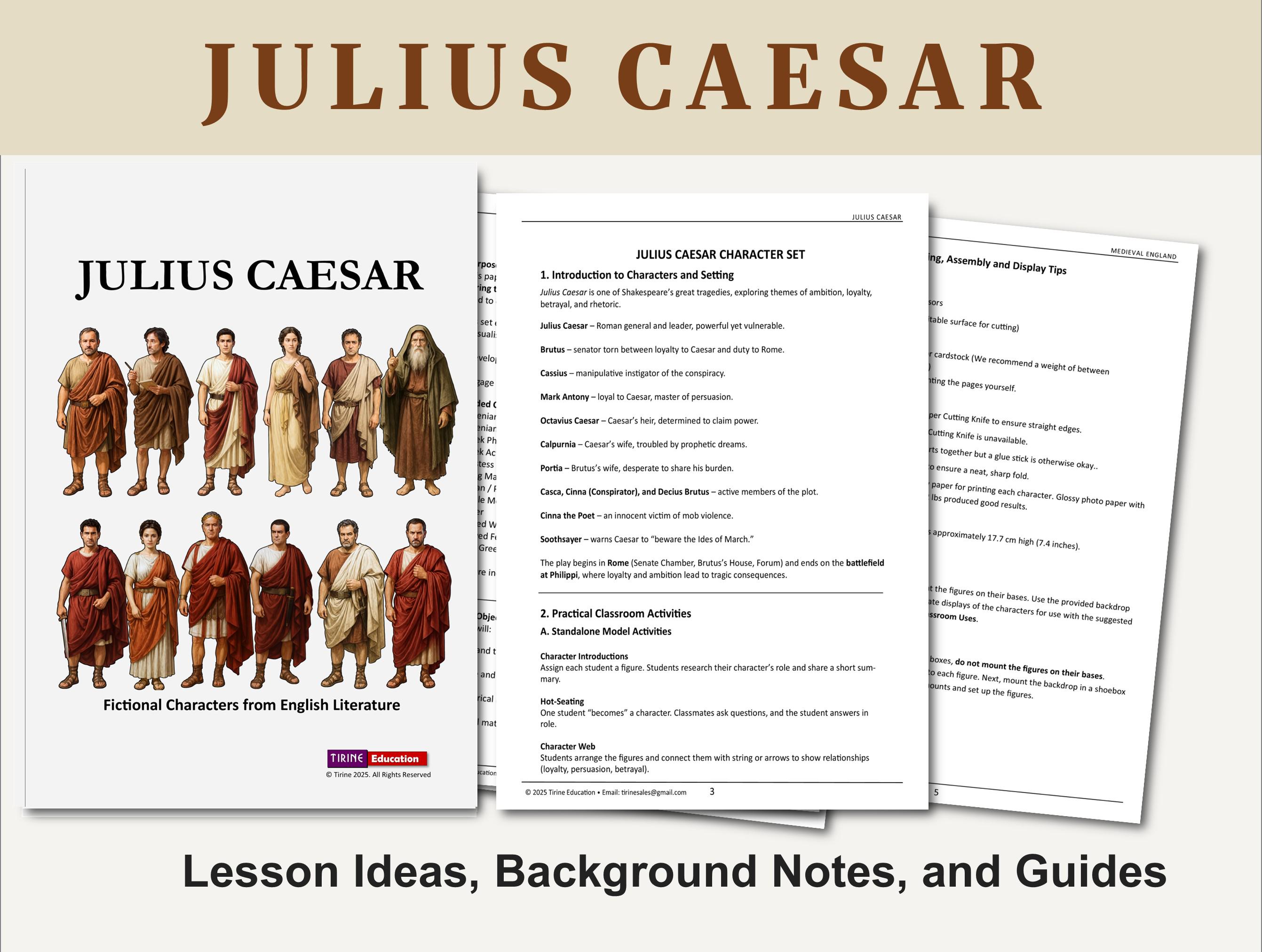 Printable Julius Caesar Cut-outs: Standing Figures, 12 Characters ...