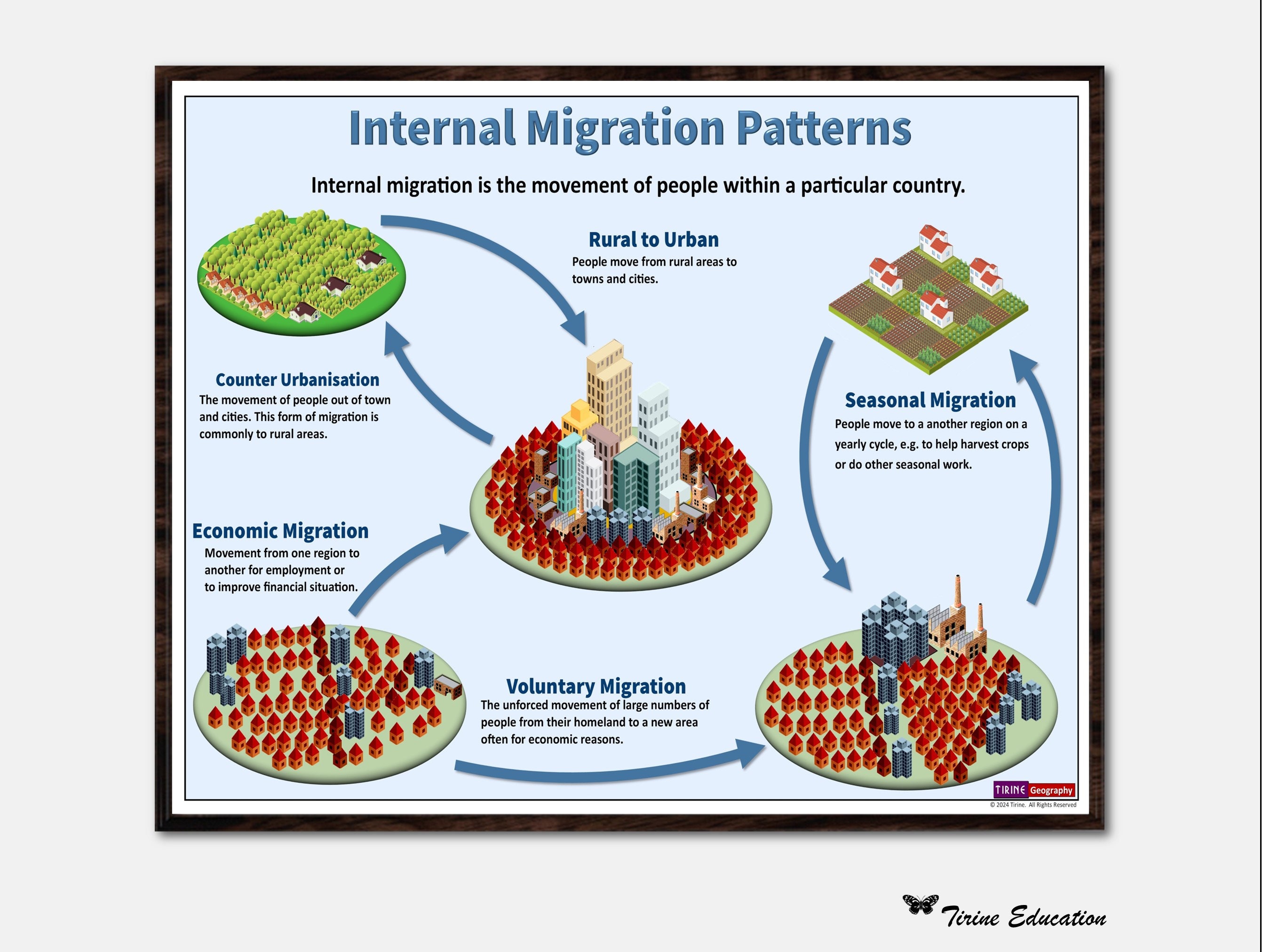 Internal Migration Poster, High School Geography, Population Studies ...