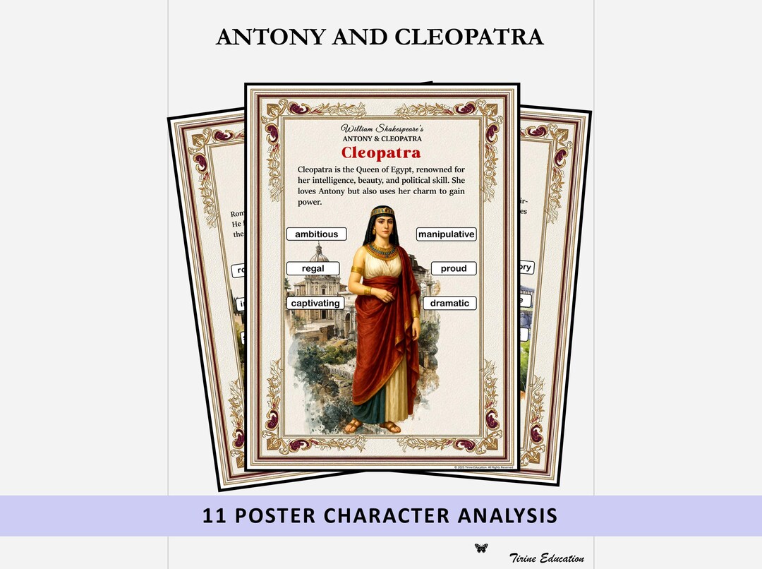 Antony and Cleopatra Classroom Posters, Character Analysis, English ...