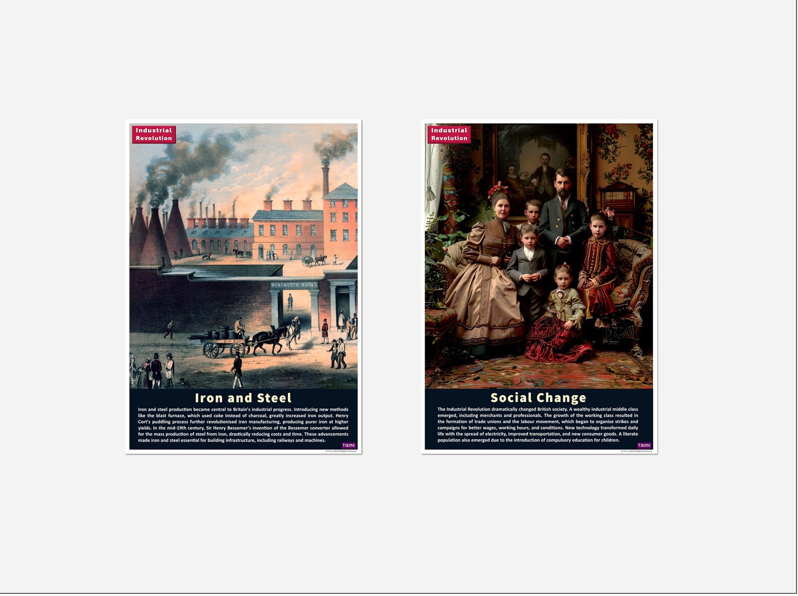 Industrial Revolution 8 Poster Set, History Students, Historical ...