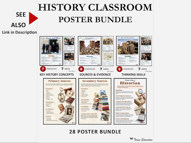History Sources Classroom Posters: Primary, Secondary, Tertiary ...