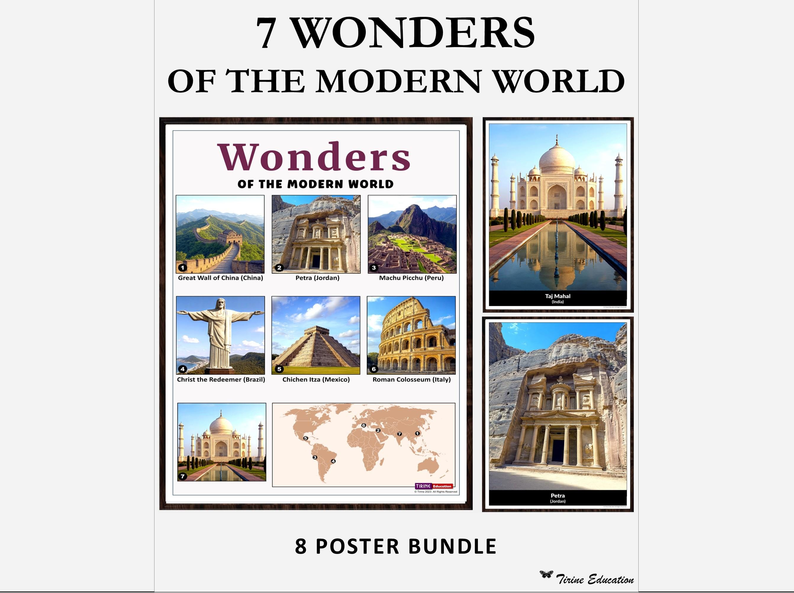 7 Wonders of the World Poster Set: Educational Classroom Art (digital ...
