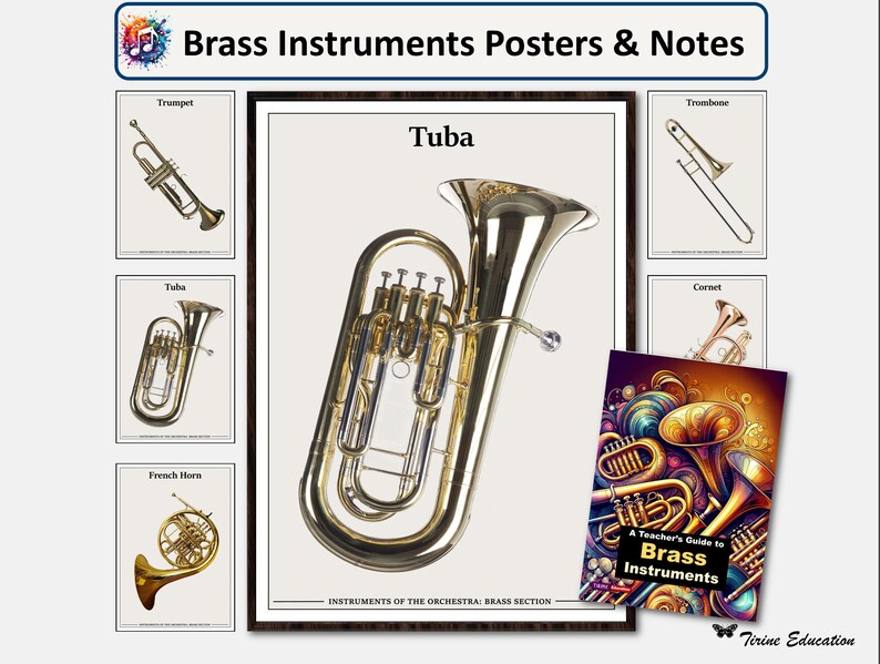 Music Posters, Printable, Digital, Brass Instruments, Teacher Notes ...