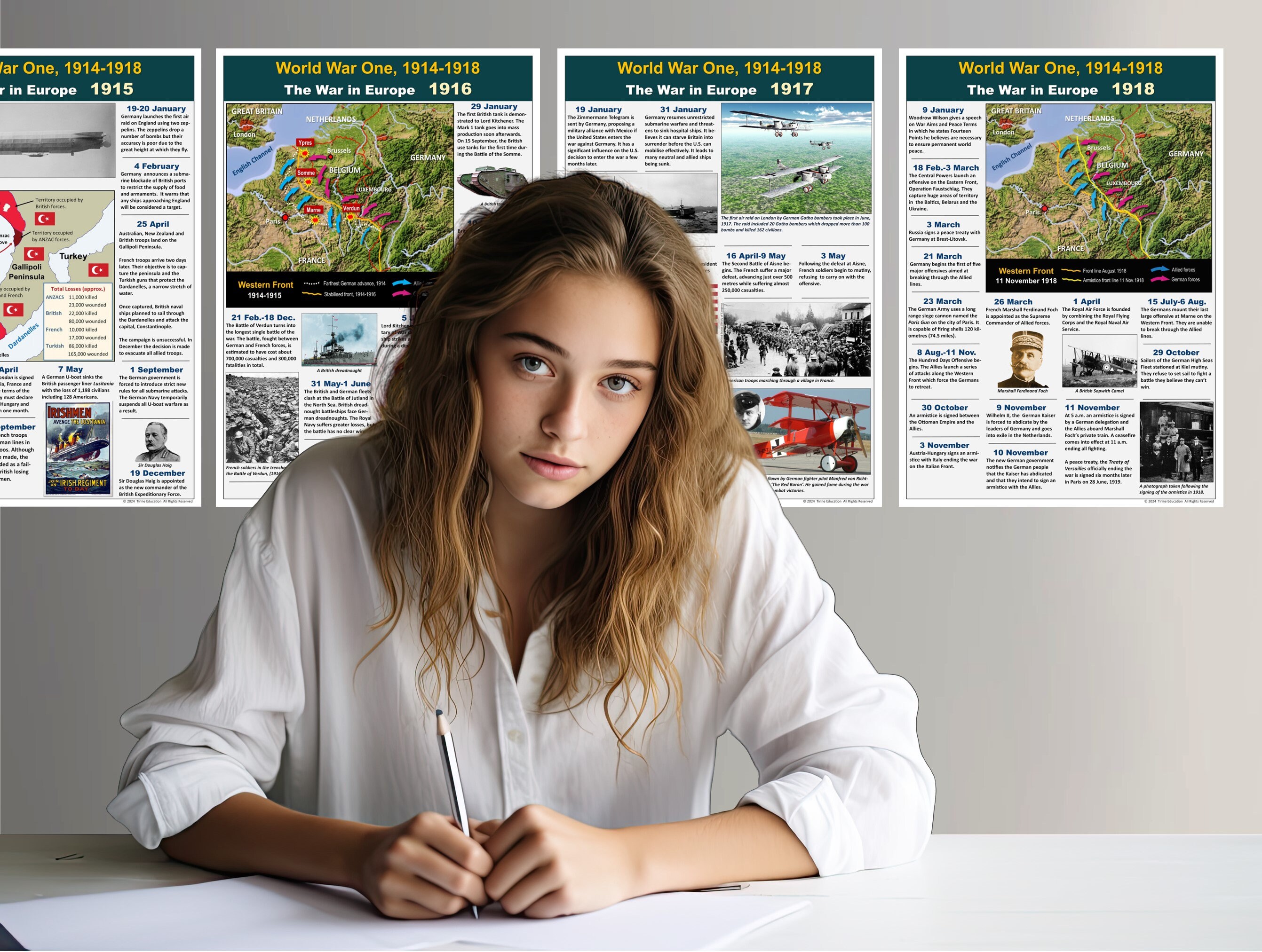 World War One History 5 Poster Bundle, History Posters, Educational ...