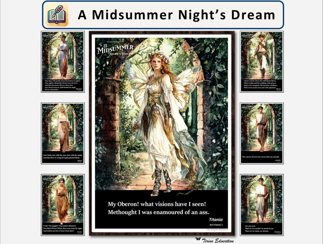 A Midsummer Night's Dream Quote Posters – Digital, Printable Bulletin ...