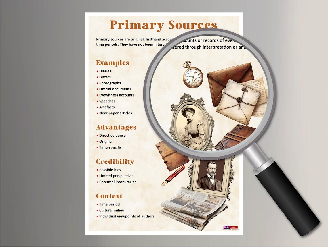 Primary Sources: History Poster, History Classroom Decor, History ...