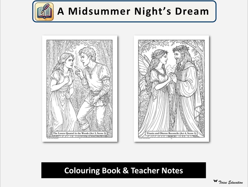 A Midsummer Night's Dream Coloring Book – Printable PDF, A4 & US Letter ...