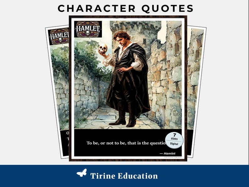 Hamlet Character Quotes Posters – Shakespeare – Digital, Printable ...