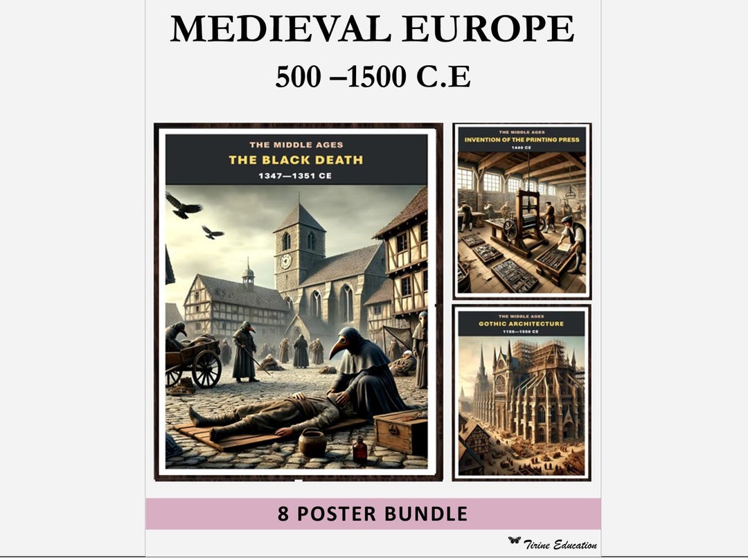 Medieval Europe History Posters: Classroom Wall Charts (digital ...