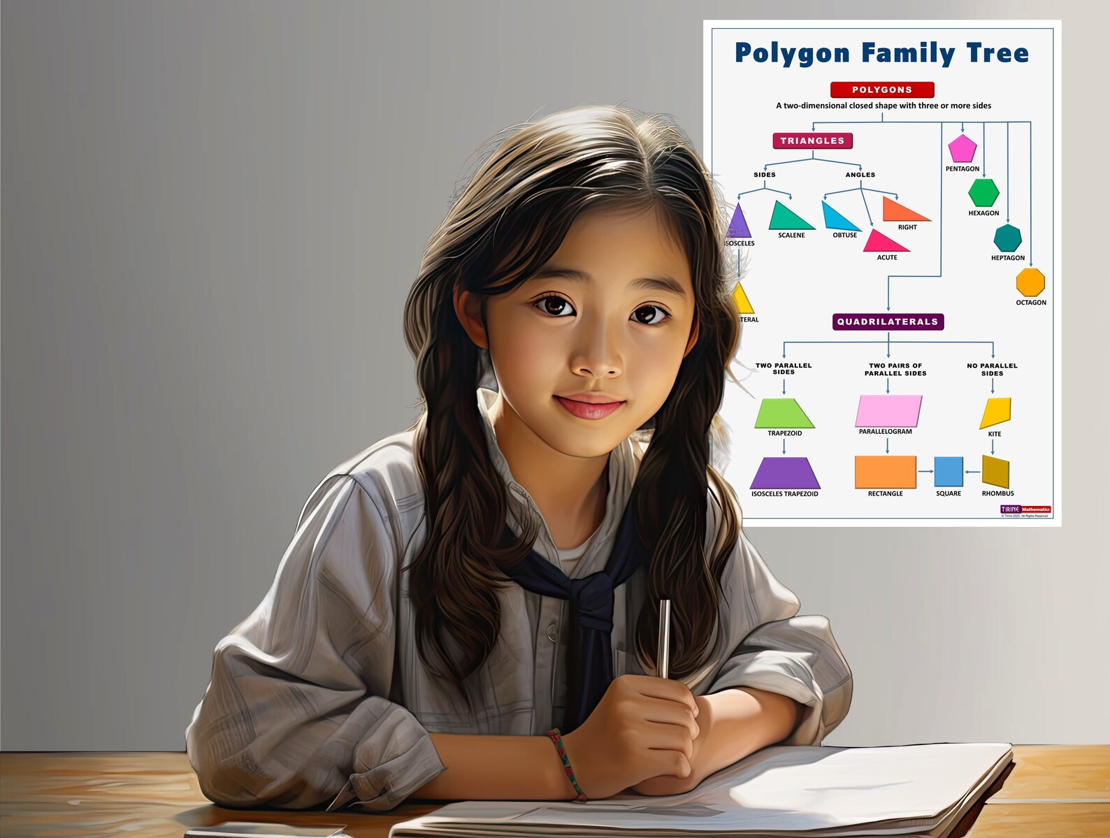 Polygon Family Tree Poster, Maths Poster, Elementary, Primary ...