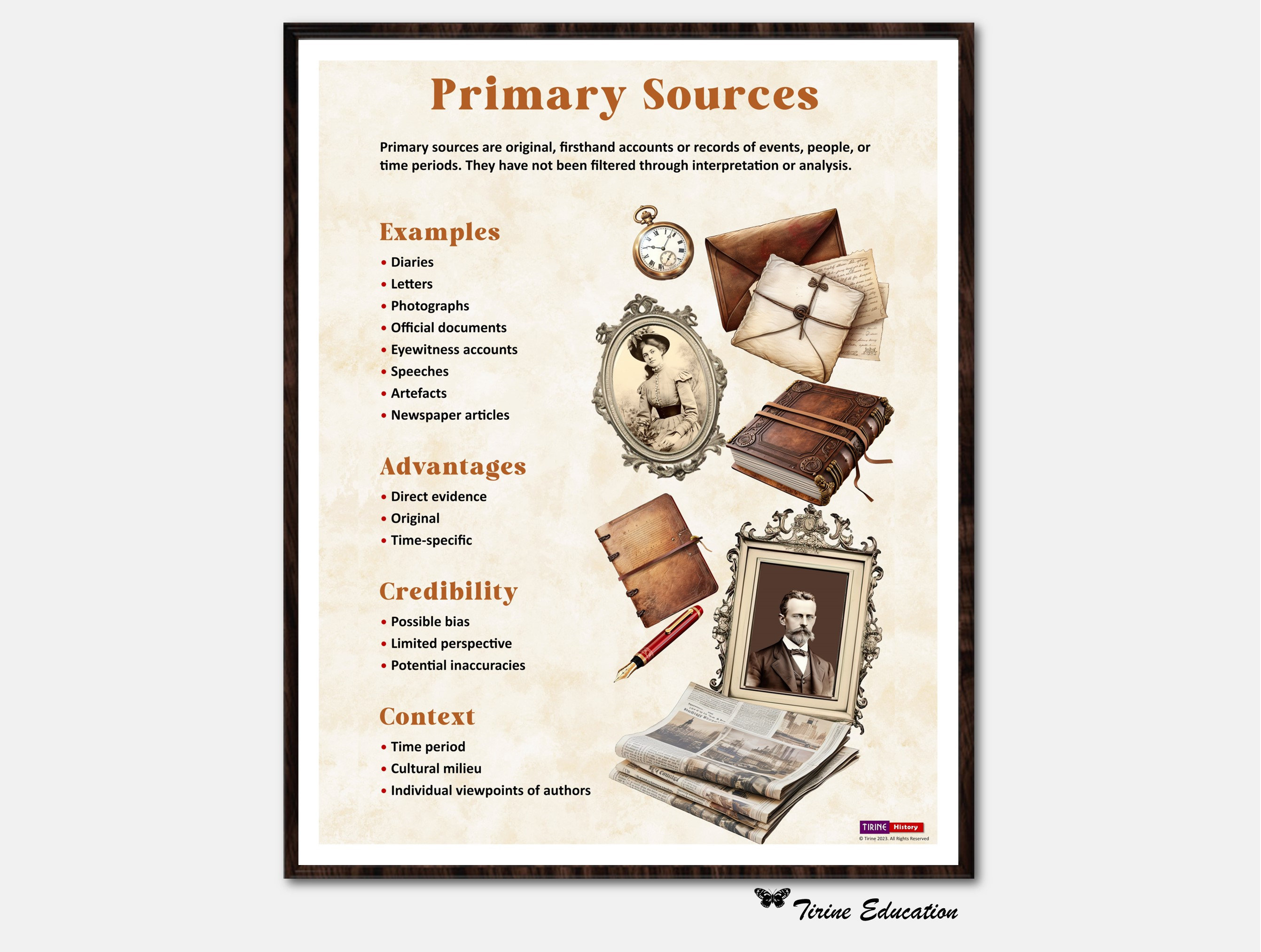 Primary Sources History Poster, History Sources, Educational Poster ...