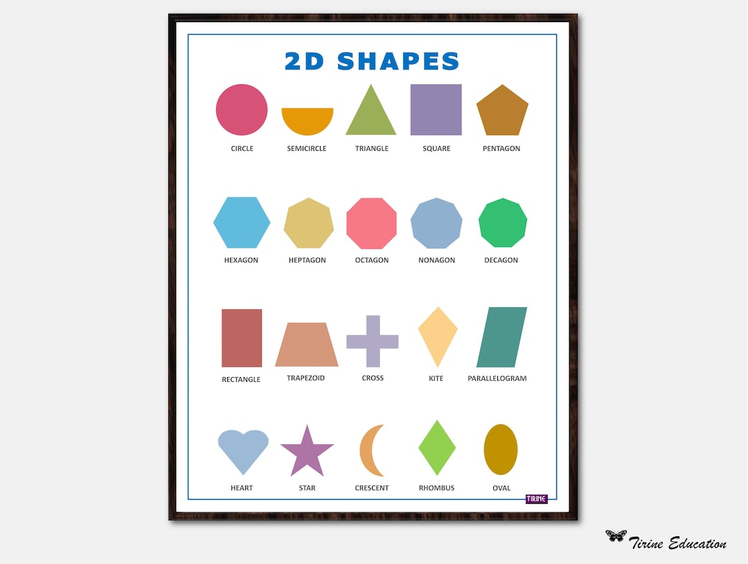 2D Shapes Maths Poster Printable Digital Poster Math - Etsy UK