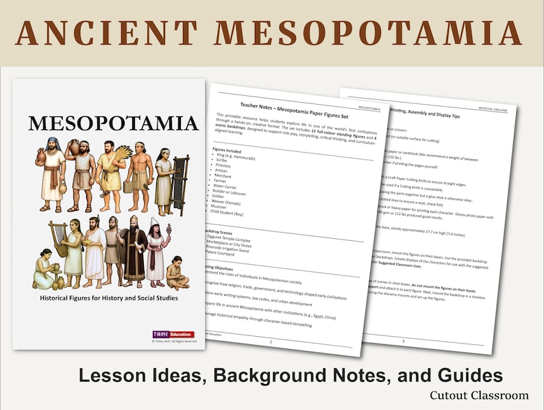 Ancient Mesopotamia Paper Model Set: History Diorama Scenes (digital ...