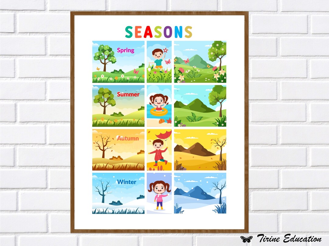 Seasons Printable Seasons Poster Educational Classroom - Etsy