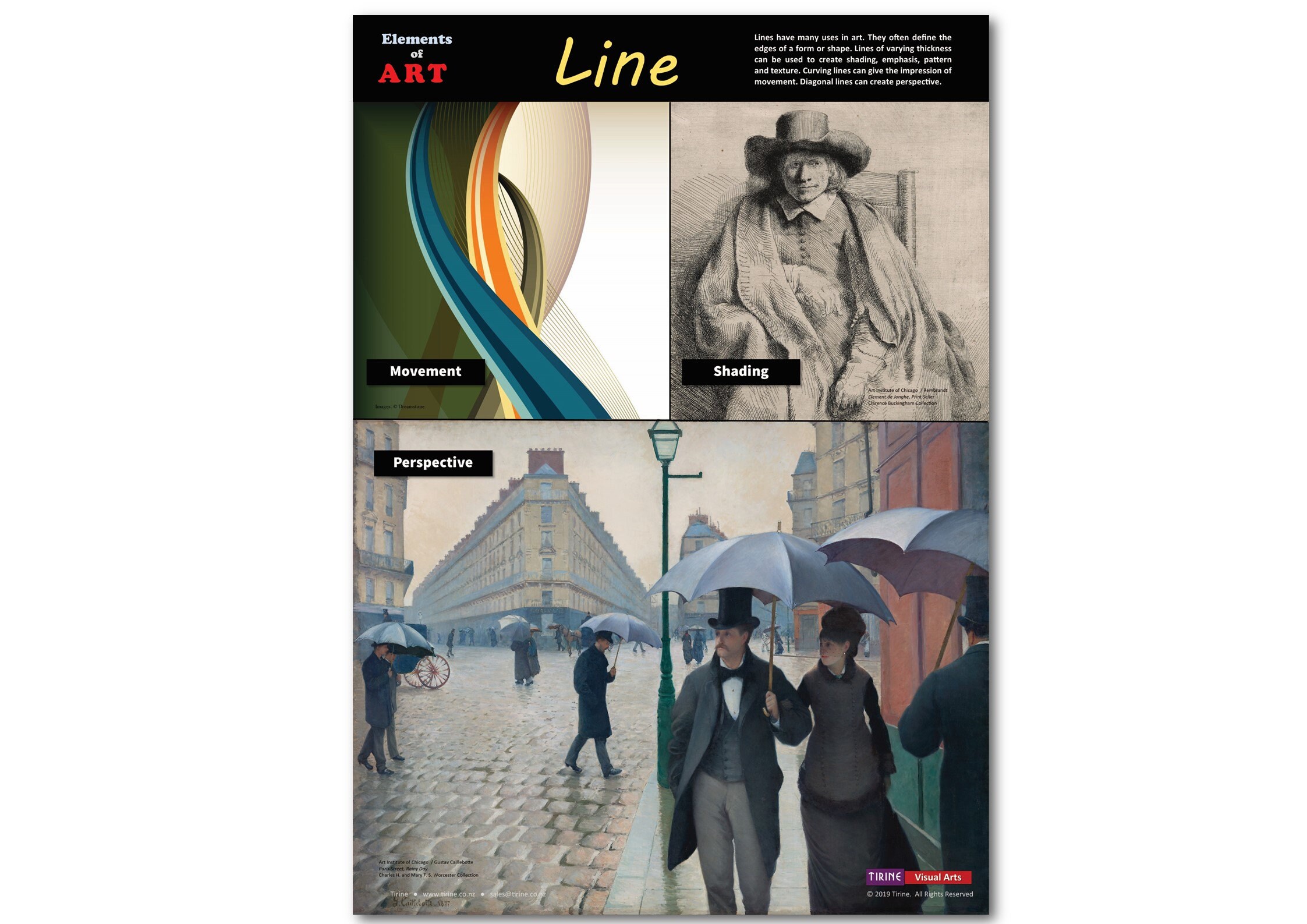 Line Elements of Art Visual Arts Poster Classroom poster | Etsy