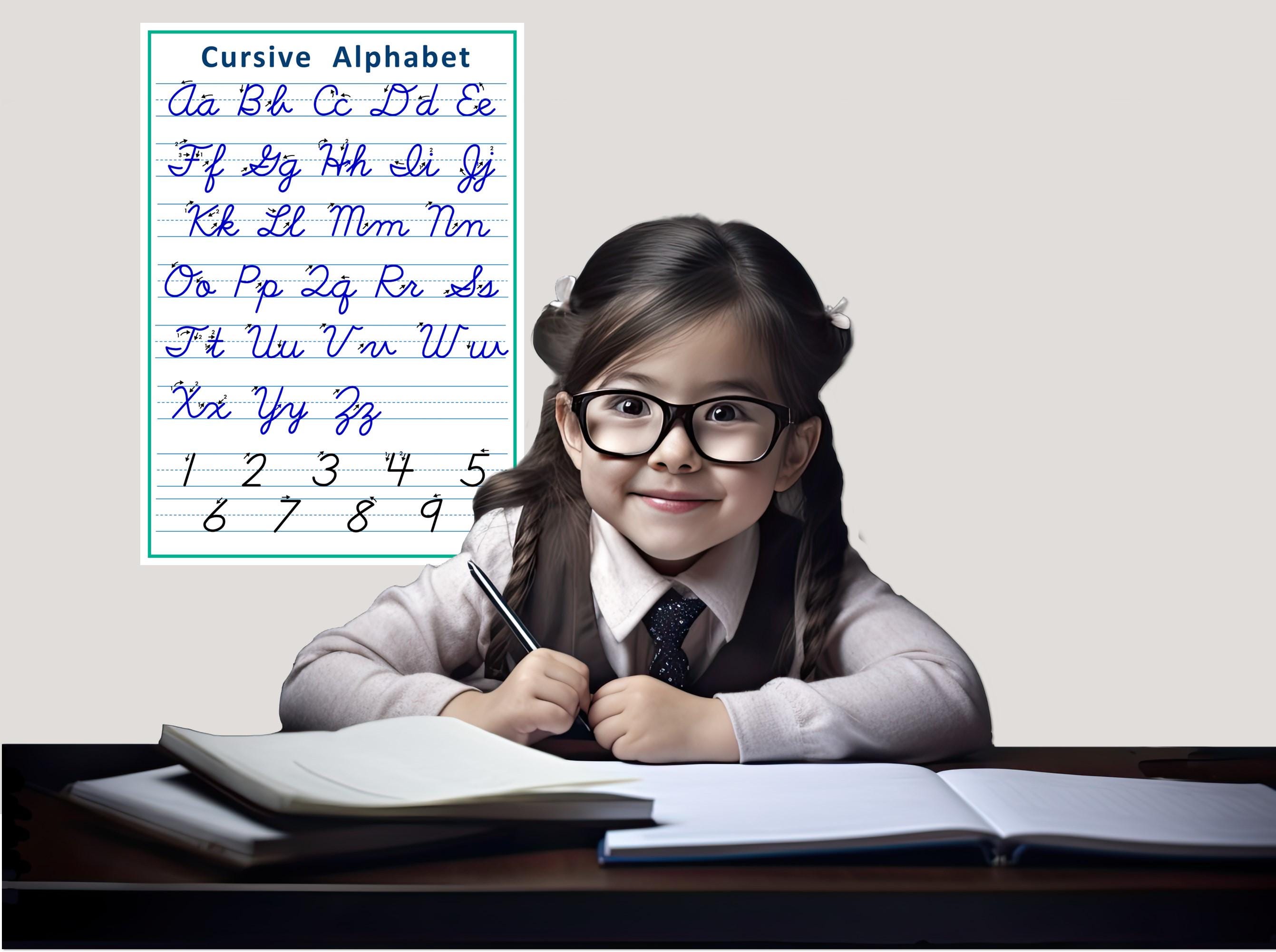 Cursive Alphabet & Numbers Chart: Perfect for Classrooms or Home ...