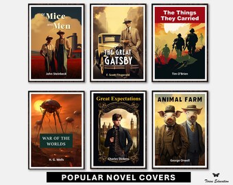 Popular Books Cover, Classic Literature Posters, Literary Prints ...