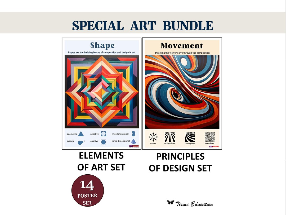 Elements and Principles of Art, Poster Bundle, Classroom Decor, Teacher ...