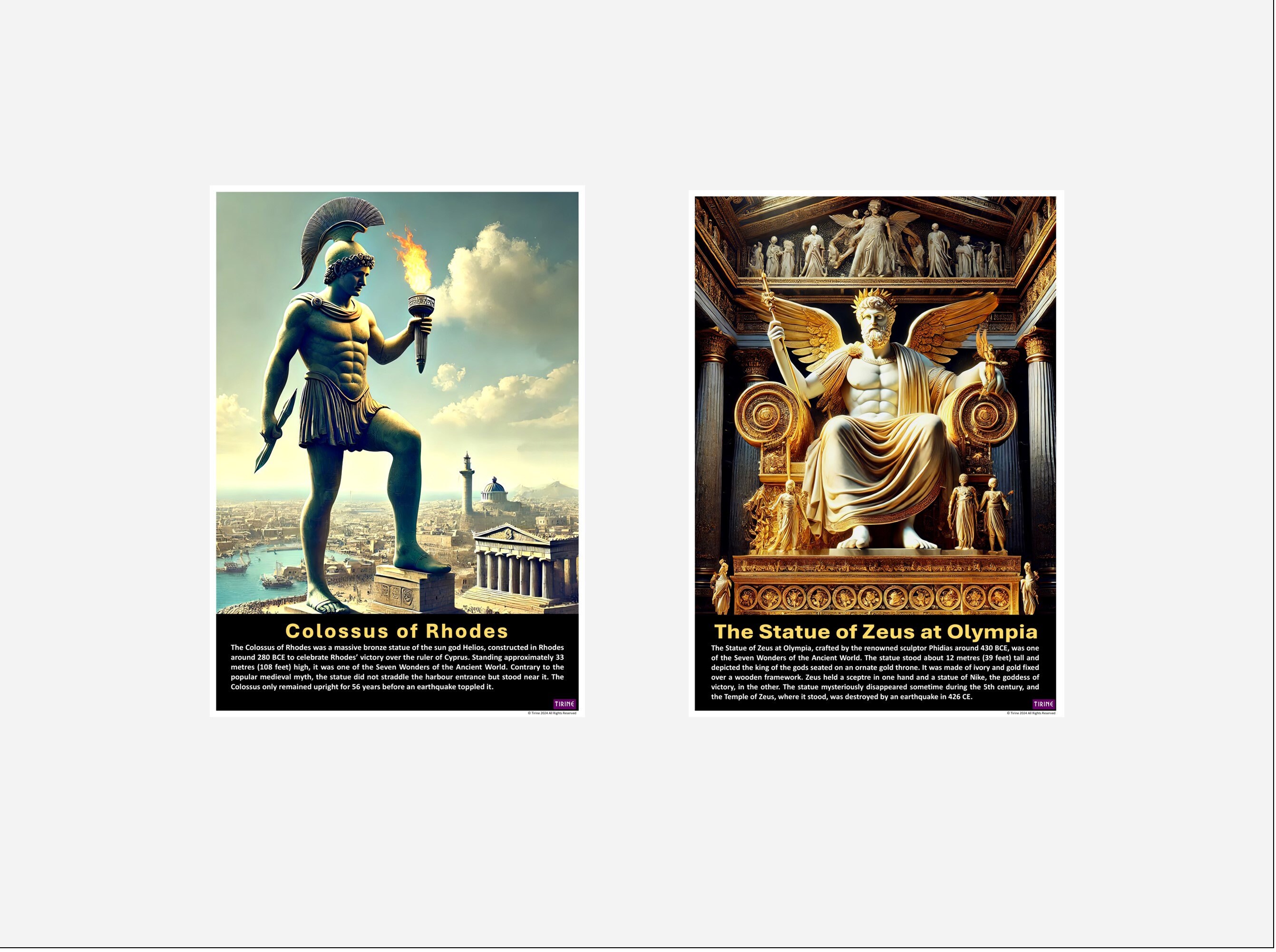 7 Wonders of the Ancient World Poster Bundle, Educational Wall Art ...