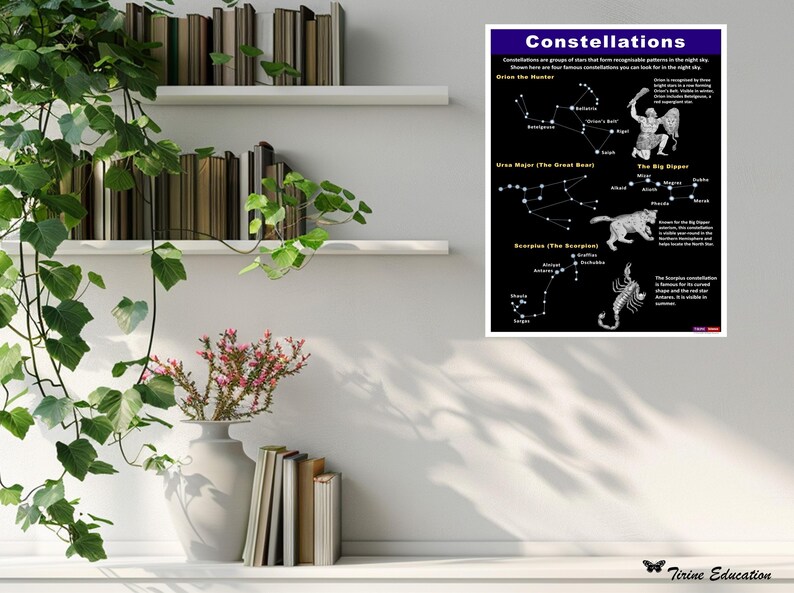 Constellations Science Poster – Earth and Space Classroom Decor, Middle ...