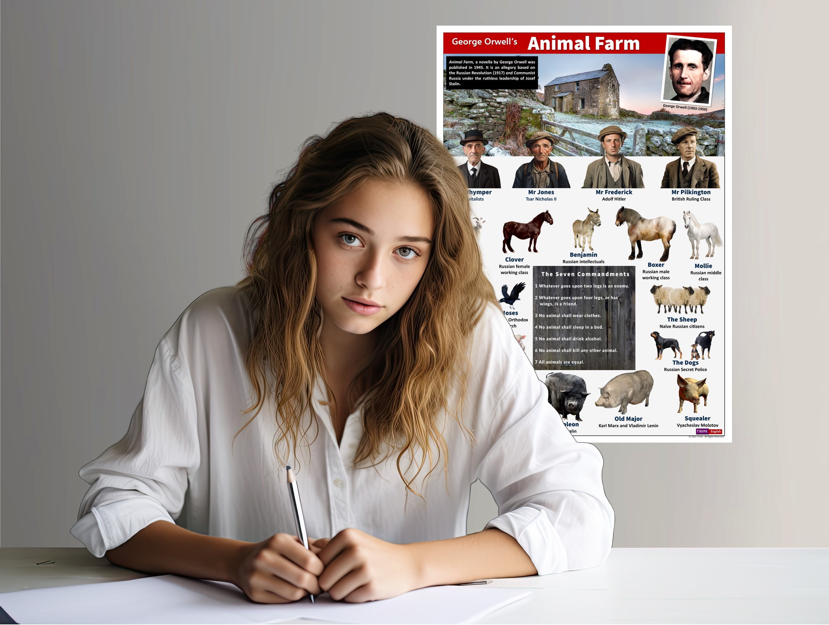 George Orwell's Animal Farm Poster, English Poster, English Literature ...