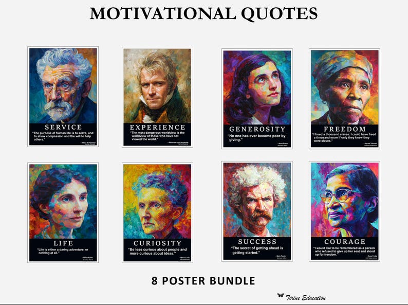Memorable Quotes Poster Set • Motivational Classroom Posters • Famous ...