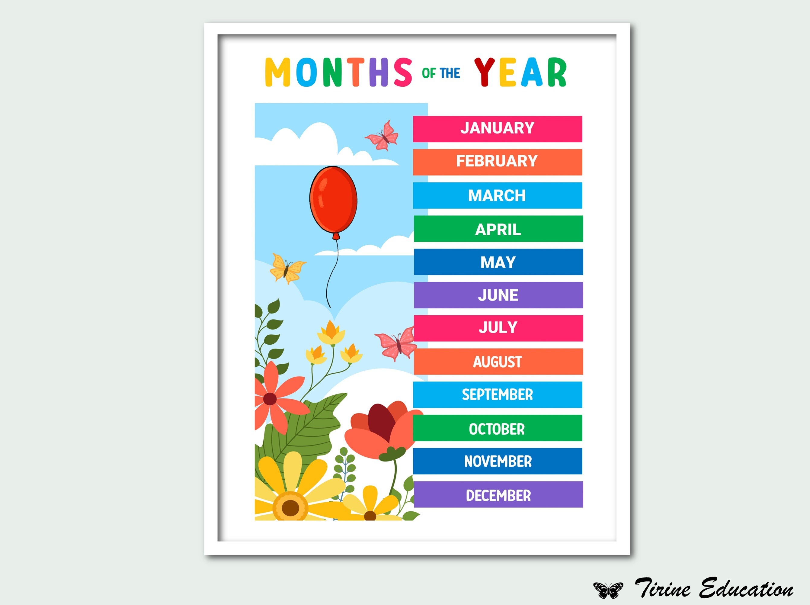 Months Of The Year Printable Poster