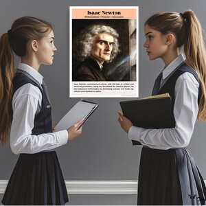 Isaac Newton Poster, Science, Printable Poster, Famous Scientist ...