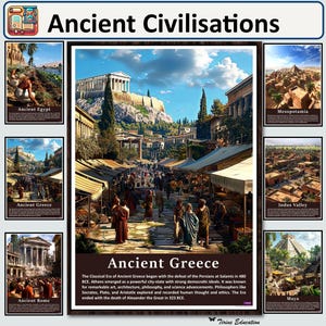 Ancient Civilisations, Poster Set, Rome, Greece, Maya, Mesopotamia ...