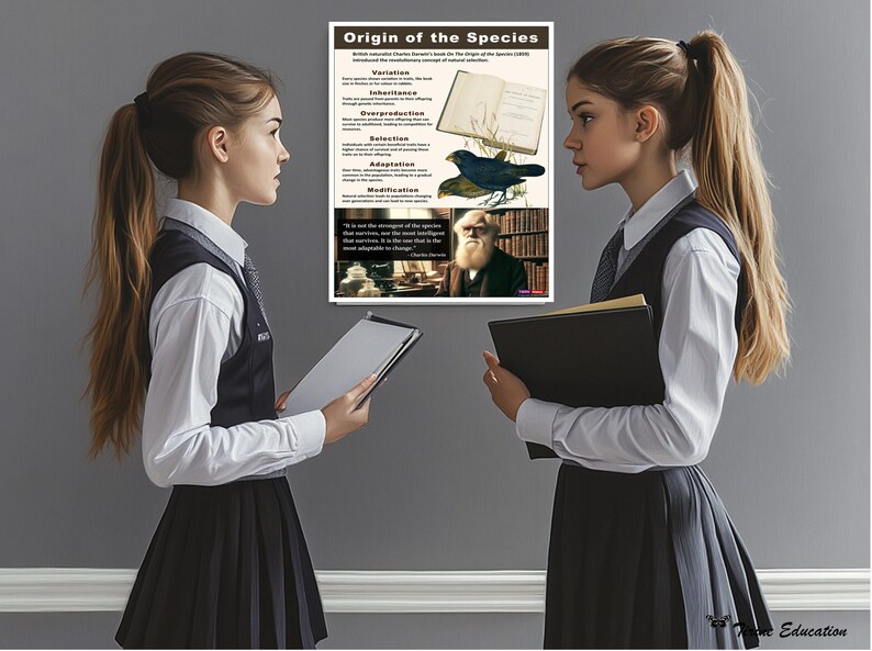 Charles Darwin, Poster, on Origin of the Species, Natural Selection ...