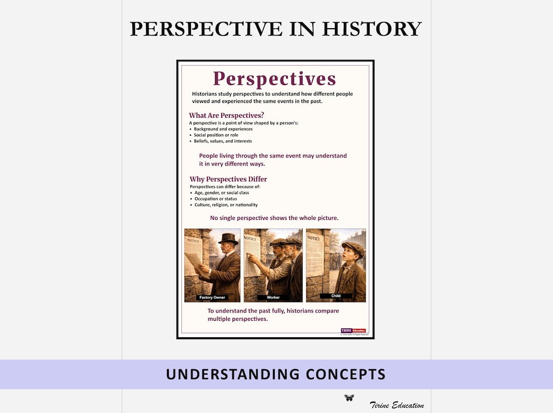 History Classroom Poster, Perspectives, Historical Concepts, Classroom ...