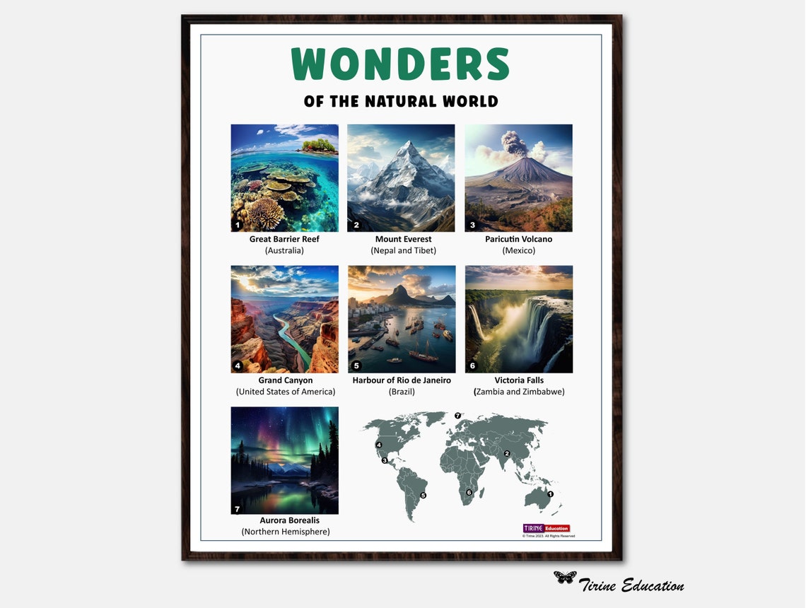 Wonders of the Natural World Poster, Educational Wall Art, Classroom ...
