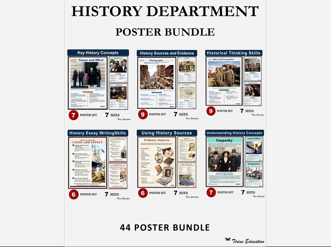 History Skills Poster Bundle, Key Concepts, Sources and Evidence ...