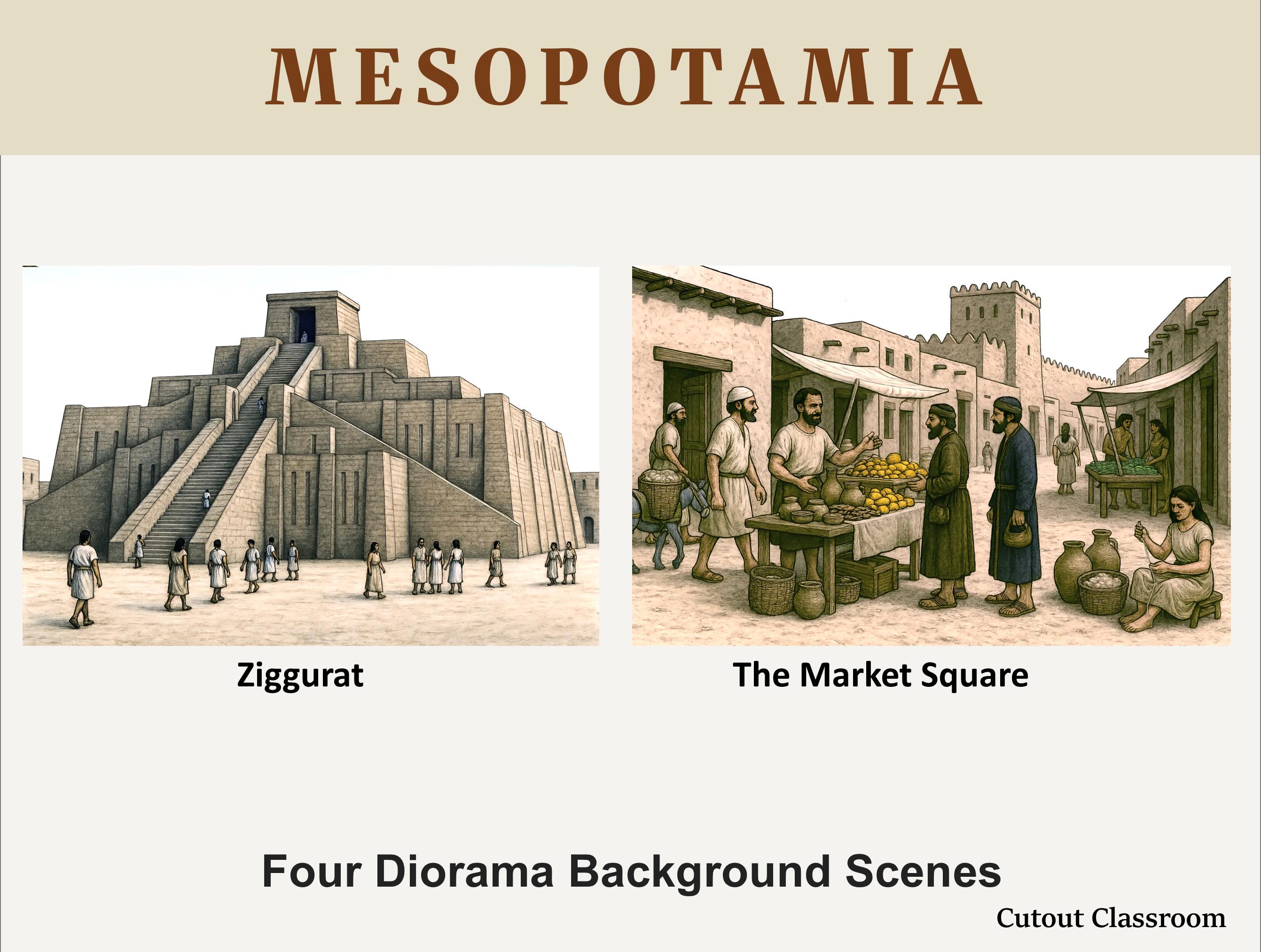 Ancient Mesopotamia Paper Model Set: History Diorama Scenes (digital ...