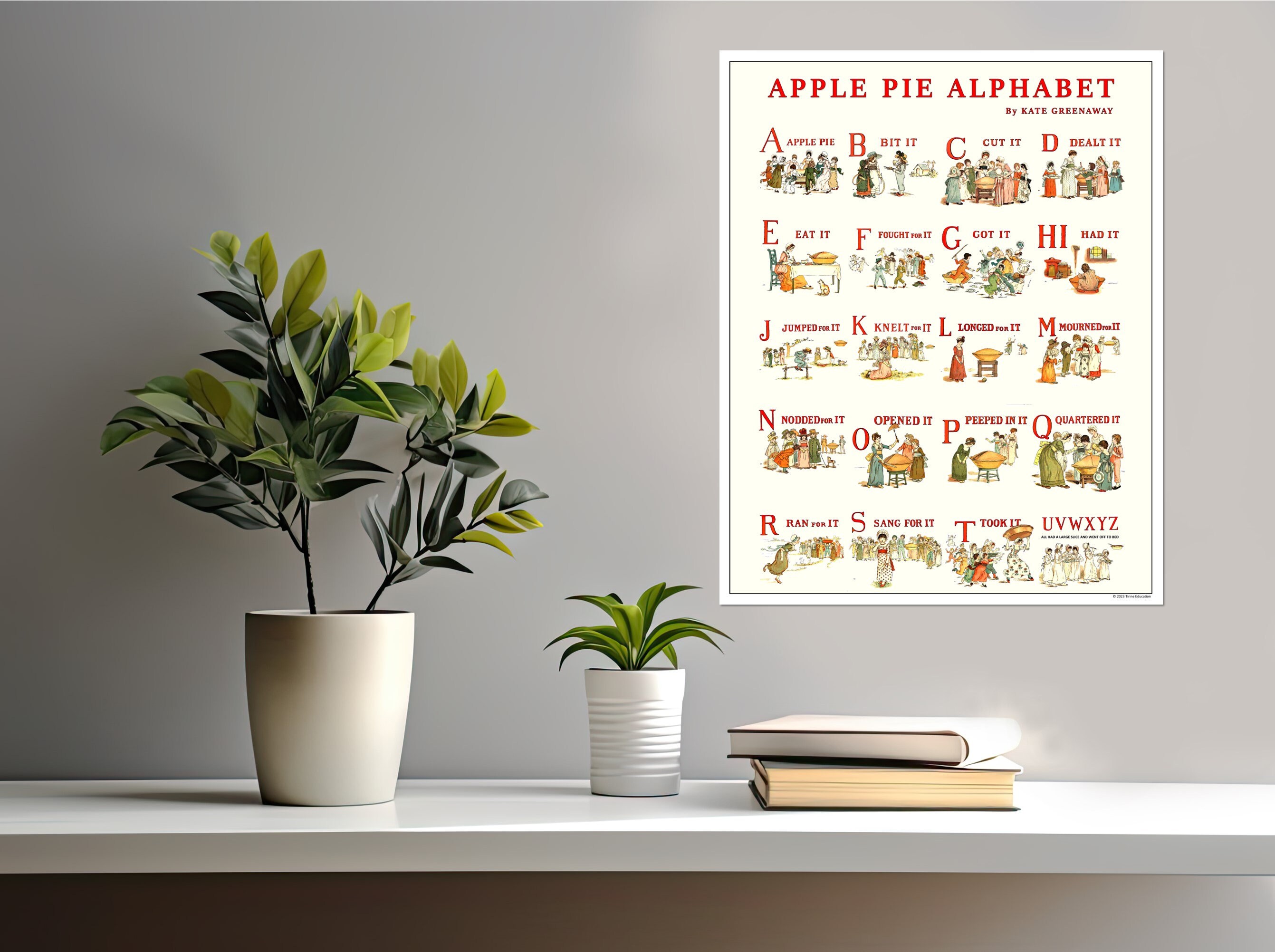 Apple Pie Alphabet Poster, Retro Alphabet, Vintage Style Alphabet ...